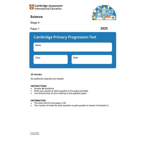 Jual Cambridge Primary Stage 5 Science 2025 Questions and Keys ...