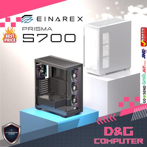 Jual EINAREX Prisma S700 atx gaming case WITH 3 fan 120mm Reverse ARGB and 1 fan ARGB 120mm ...