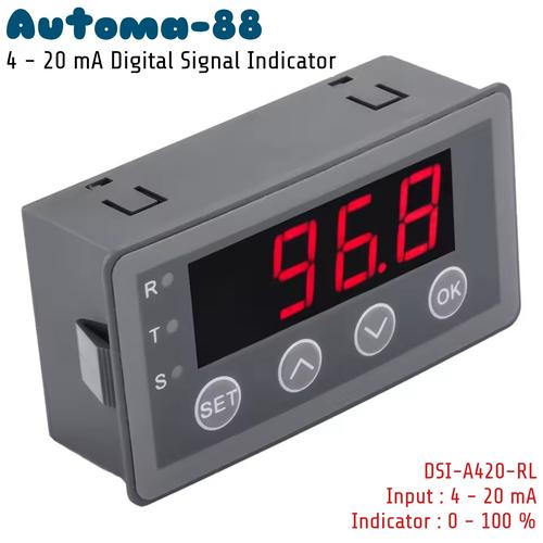 Jual Digital Display indicator signal input 4-20mA Current DC 24V Analog Input Process meter ...