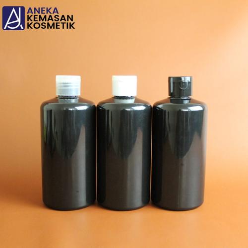 Jual Botol fliptop 500ml hitam /botol plastik 500ml/fliptop smooth neck ...