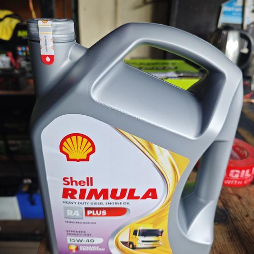 Jual OLI SHELL RIMULA R4 PLUS 15W-40 KEMASAN 5 LTR HEAVY DUTY DIESEL ...