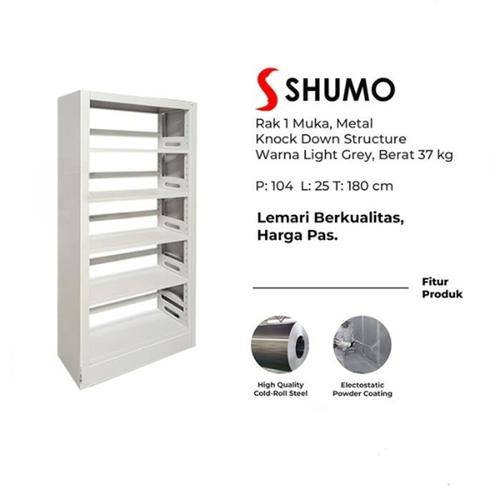 Jual SHUMO Lemari Besi Rak Buku Perpustakaan Sekolah 1 Muka - DIRAKIT ...