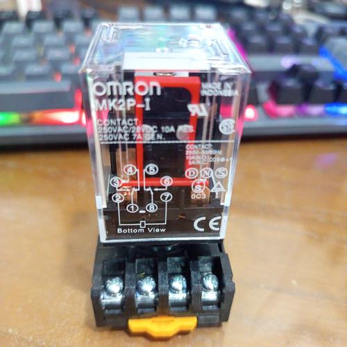 Jual Relay Omron MK2P-I Coil 8 Pin Kaki 220V 24DC 12VDC Socket PF083A-E - mk2p 12vdc - Jakarta ...