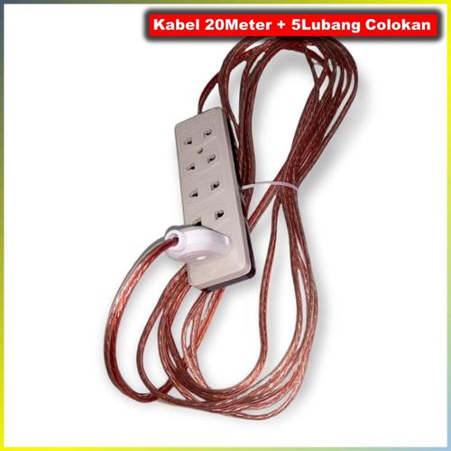 Jual Kabel Roll Listrik 20 Meter 5 Lubang Kabel Olor Listrik 20 Meter 5 ...
