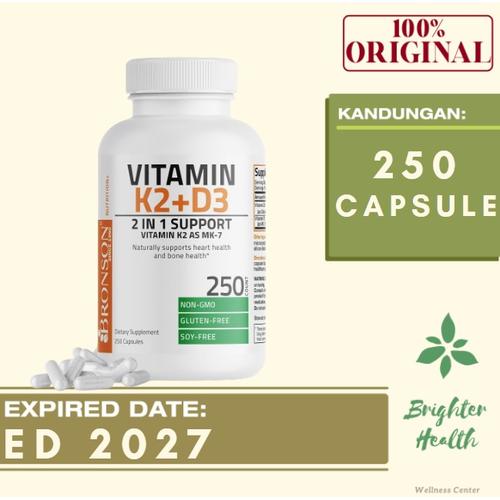 Promo Bronson Vitamin D3 5.000 IU K2 90mcg isi 250 Caps Original USA - Jakarta Utara ...