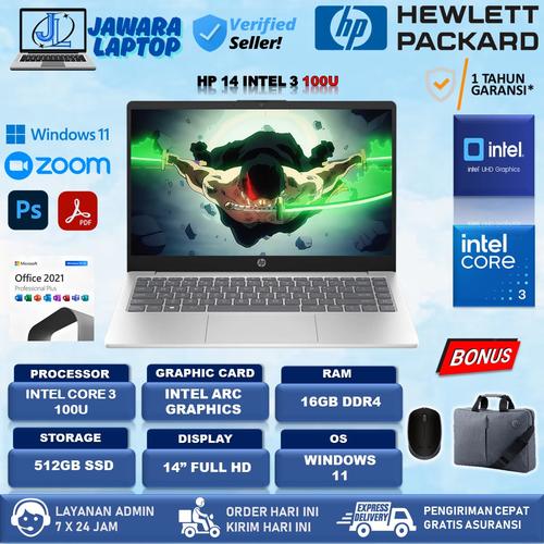 Jual Laptop HP 14 Intel 3 100U 16GB RAM 1TB SSD Full HD 14 Inch IPS Arc ...