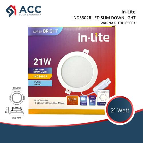 Jual InLite Lampu LED Panel Plafon Slim Downlight 21W 21 Watt INDS602R ...