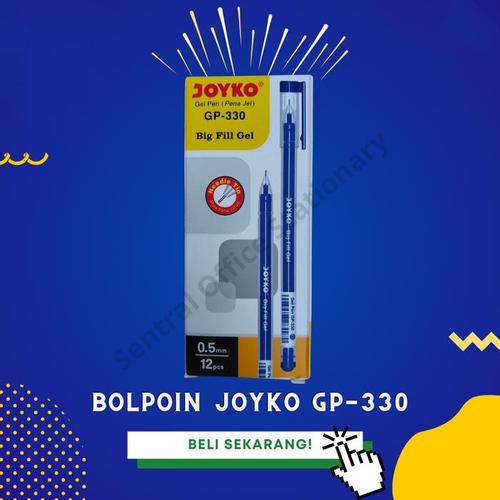 Jual Bolpoin (Pulpen) Joyko Gel Pen 0.5mm GP-330 Warna Hitam & Biru - Kota Surabaya - Sentral ...