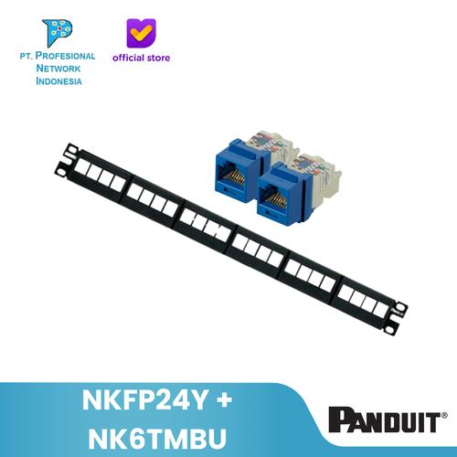 Promo Panduit Netkey Patch Panel 24-Port Cat6 NKFP24Y + 24 Pieces ...
