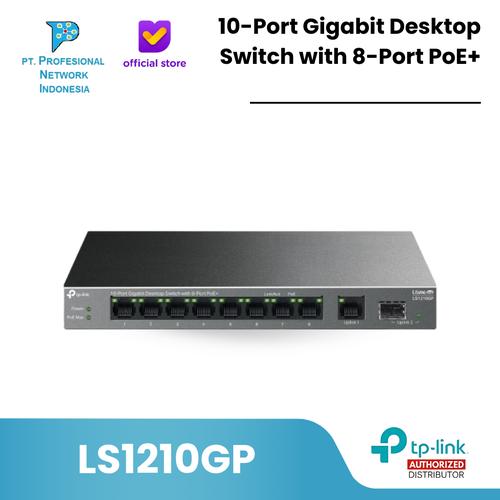 Promo TP-LINK LS1210GP 10-Port Gigabit Desktop Switch with 8-Port PoE+ ...