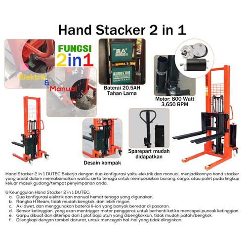 Jual Hand Stacker 2 in 1 (Manual & Baterai) Type 2Ton x 2Meter - Kota Surabaya - Heavytech ...