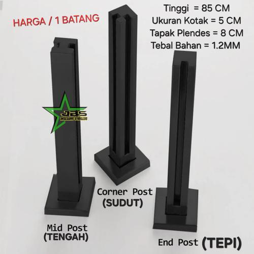 Jual SPIGOT HOLO 85CM SS 304 BLACK MATTE- TIANG RAILING KACA TOPLESS ...