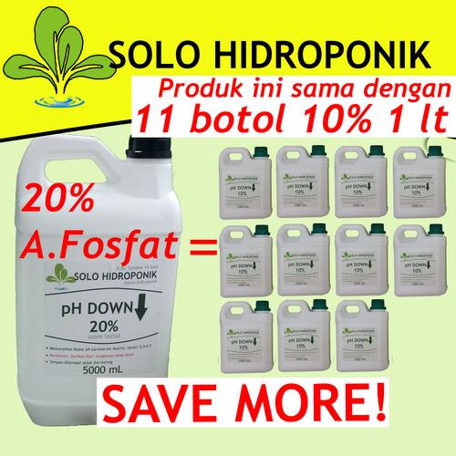 Jual ph Down 20% - 5 liter/lt - 20% asam fosfat untuk hidroponik oleh Solo Hidroponik - Kota ...