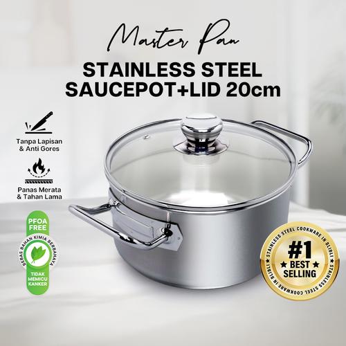 Promo Master Pan Panci Stainless Steel dengan Tutup 20 cm Sauce Pot ...