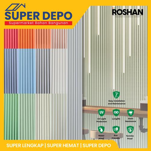 Jual ROSHAN WPC WALL PANEL FLUTED 290 x 14,8 CM - 148 FLUTED - SKY ...