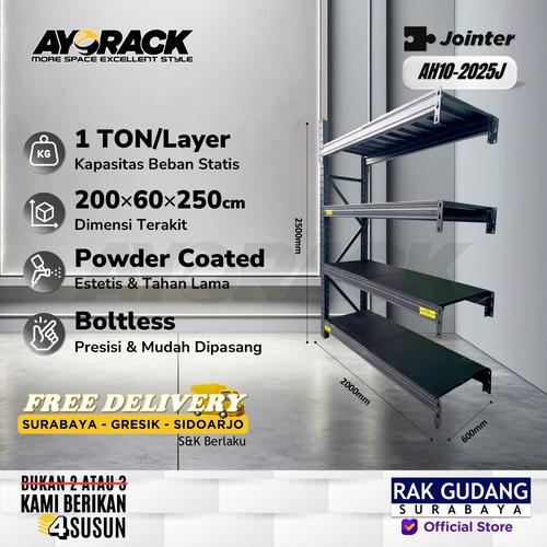 Promo RAK GUDANG BESI 4 SUSUN AYORACK AH10-2025J 2.5 METER HEAVY DUTY 1 ...