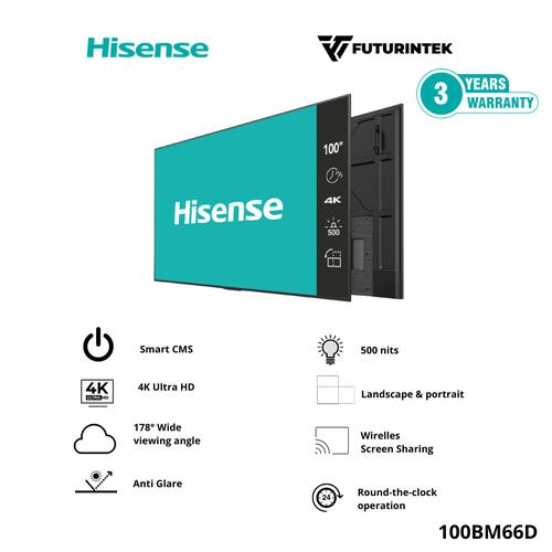 Jual Hisense Signage 24/7 Operation 100BM66D Garansi Resmi - Kota Surabaya - Futurintek Official ...