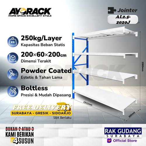 Jual RAK GUDANG 4 SUSUN 2 METER AYORACK AL2.5-2020J LIGHTDUTY 250KG ...