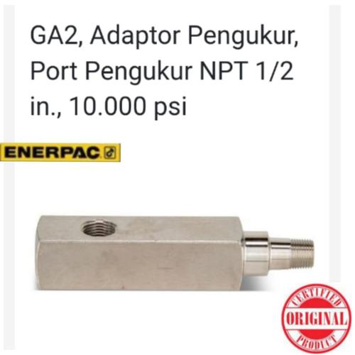 Jual Adaptor Gauge 1/2" NPT Gauge Port Max.10.000 Psi GA2 ENERPAC ...