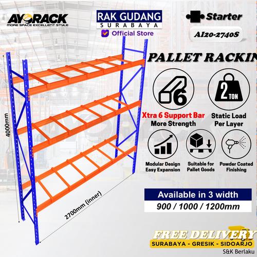 Jual AYORACK PALLET RACKING 2 TON AI20-2740S RAK GUDANG HEAVY DUTY 4 ...