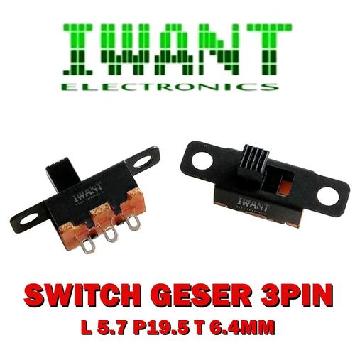 Jual SAKLAR GESER 3P 3 PIN HITAM 3 KAKI SLIDE SWITCH 3PIN SAKLAR ON OFF ...