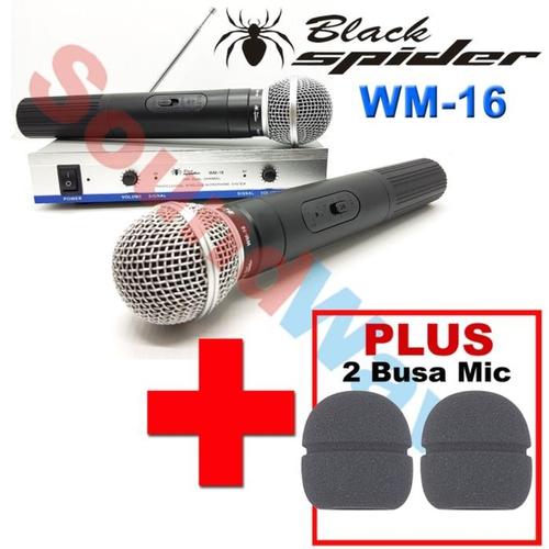 Jual BLACK SPIDER WM 16 MIC WIRELESS | MICROPHONE 2 HANDHELD | MIKROFON ...