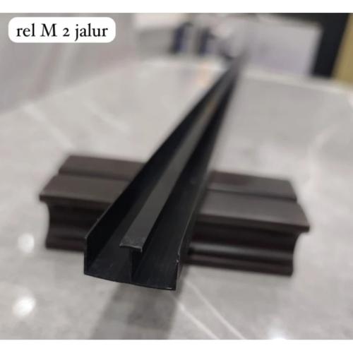 Jual Rel Lis Sliding Pintu Kolong Dapur Aluminium Warna Hitam Ukuran ...