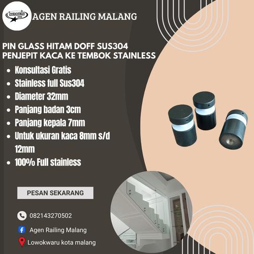 Jual Pin glass hitam doff penjepit kaca ke tembok - Kota Malang ...