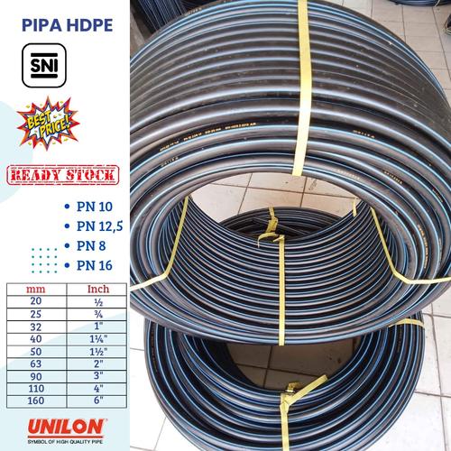 Jual Selang/Pipa HDPE merk unilon UKURAN 25mm / ¾ inch pipa air hdpe ...