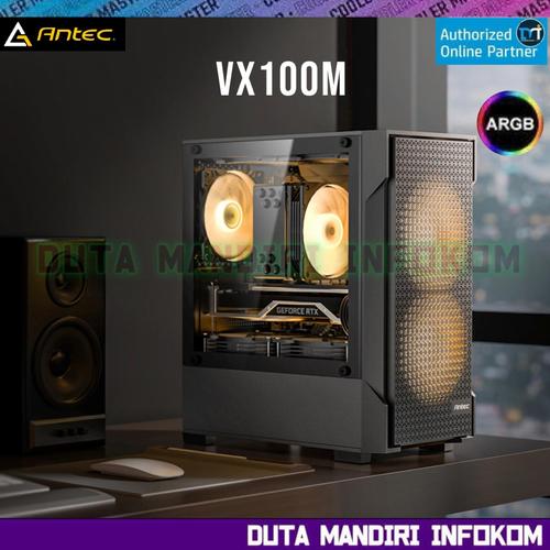 Jual Antec VX100M ARGB - Unique Mesh High Airflow Tempered Glass Mini ...