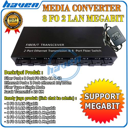 Promo Media Converter 8 Port FO 2 Port LAN / Media Converter 8 FO 2 LAN ...