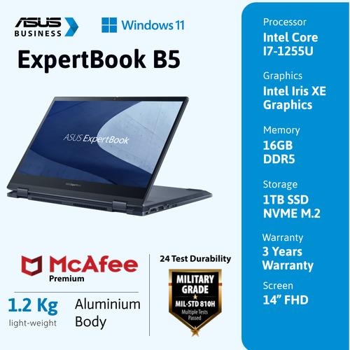 Promo ASUS ExpertBook B5 B5302FBA-LG7110X Intel Core i7-1255U 16GB 1TB SSD Windows 11 Pro Intel ...