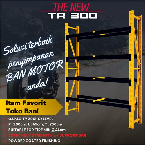 Jual TIRE RACK TR300 - RAK DISPLAY TIRE SUSUN BAN MOTOR TINGGI 2.5 ...