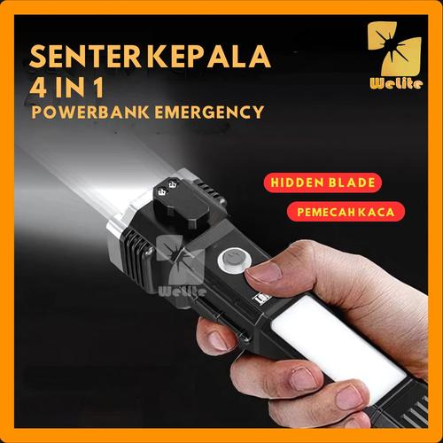 Promo Senter LED 4in1 Multifungsi Emergency Pemecah Kaca Manget Cas ...