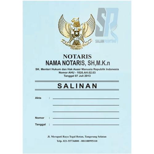 Jual COVER AKTA SALINAN NOTARIS/ PPAT/MAP NOTARIS/GARUDA POLLY EMAS ...