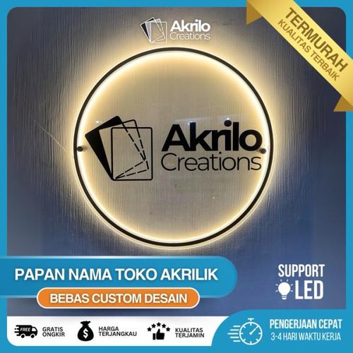 Jual Papan Nama Toko Akrilik LED Custom Logo | Neon Branding Akrilik ...
