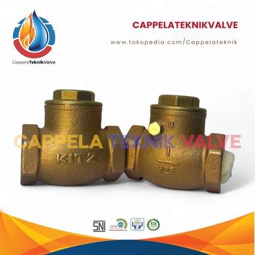 Jual check valve kitz 1" inch kuningan drat/swing check valve class 125 ...