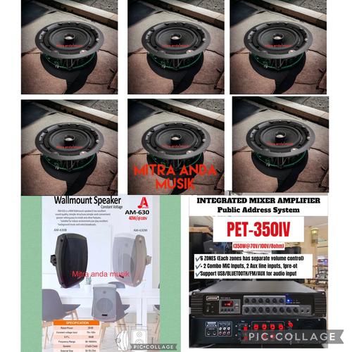 Jual Paket sound system ceiling speaker wallmount speaker dan amplifier ...