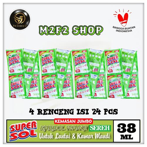 Jual Supersol Karbol Wangi Sereh Sachet - 40 ml (Harga 4 Renceng ...