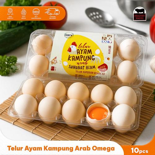 Jual Telur Ayam Kampung Arab Omega Sahabat Alam Grade AA 10 Butir ...