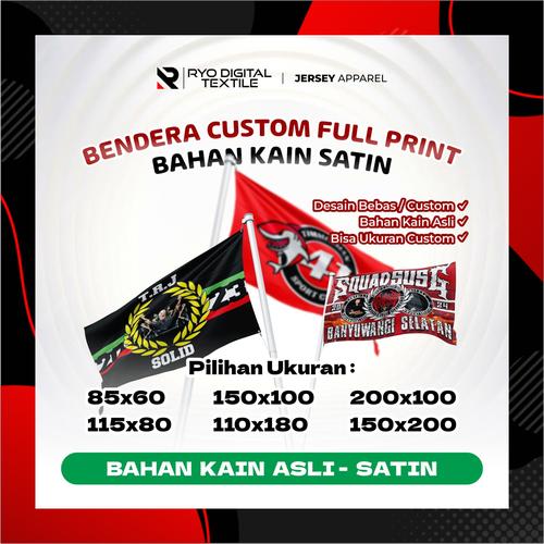 Jual Cetak Bendera Full Print Custom - Bahan Kain Satin - 115x80 cm ...
