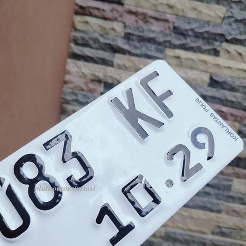 Jual Plat Nomor Motor Putih sudah Baut Tanam Bebas Custom angka plat ...