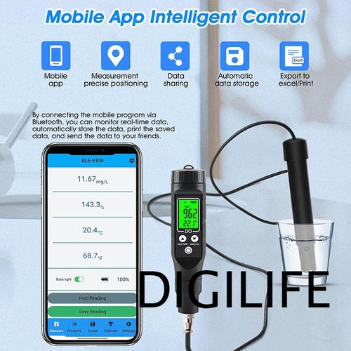 Jual APP Bluetooth Dissolved Oxygen Meter DO Tester Oksigen Terlarut ...