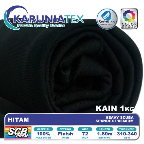 Jual Kain Heavy Scuba Spandex Premium Kiloan | Hitam | Karunia Textile ...