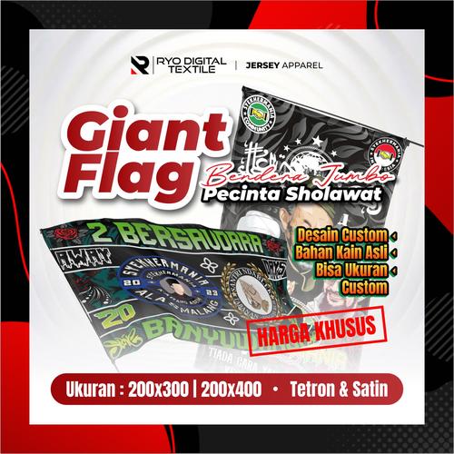 Jual Cetak Bendera Giant Flag Khusus Pecinta Sholawat - Tetron, 2x4 ...