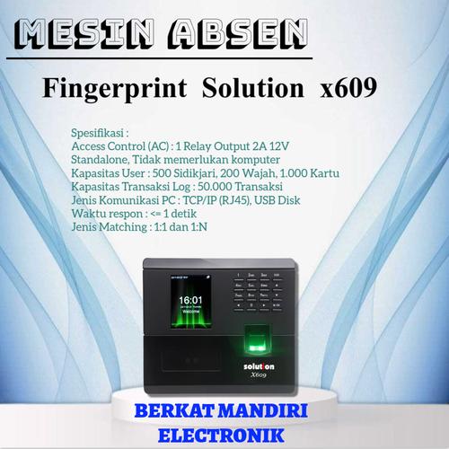 Jual SOLUTION X609 Mesin Absen Fingerprint & Face Murah - Jakarta Barat ...