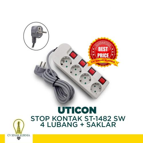 Jual Stop kontak uticon 4 lubang / ST 1482 SW / stop kontak dengan ...