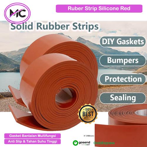 Jual Rubber Strip Silicone Red Tebal 1mm - 6 mm Karet Meteran Silikon ...