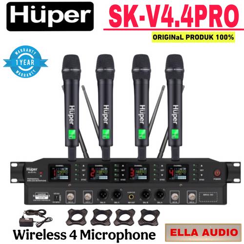 Jual Mic Wireless Huper SK-V4.4PRO Wireless Microphone 4 Channel Huper ...