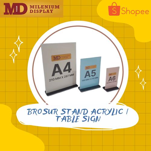 Jual Brosur Stand Acrylic/ Table Sign / Acrylic Meja / Daftar menu cafe ...
